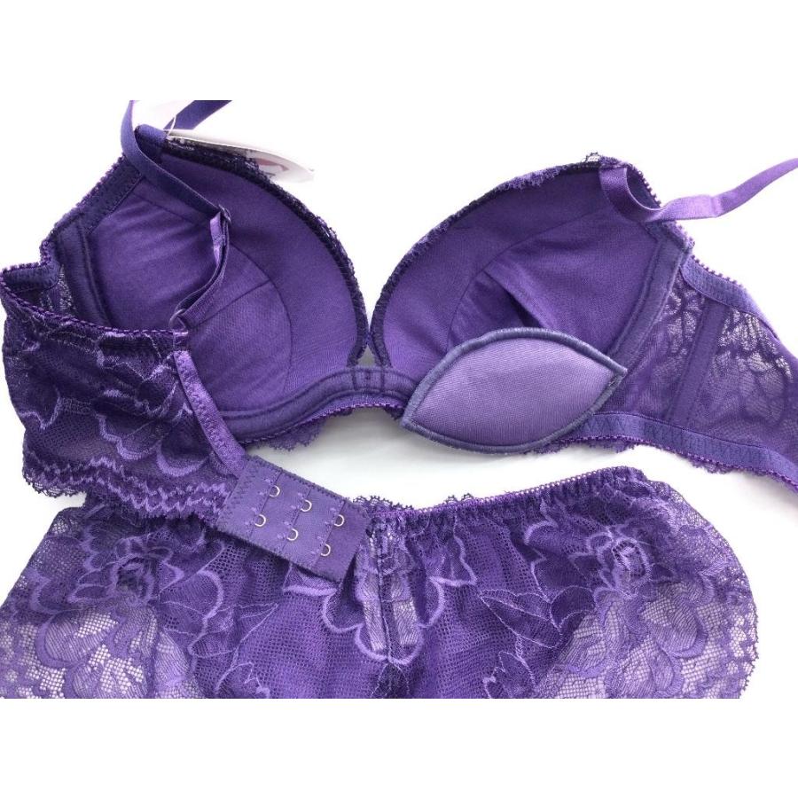 ブラジャーショーツセット 総レース フローラ 大きいサイズ F70/M パープル 送料250円 : アウトレットン - 通販 - Yahoo!ショッピング