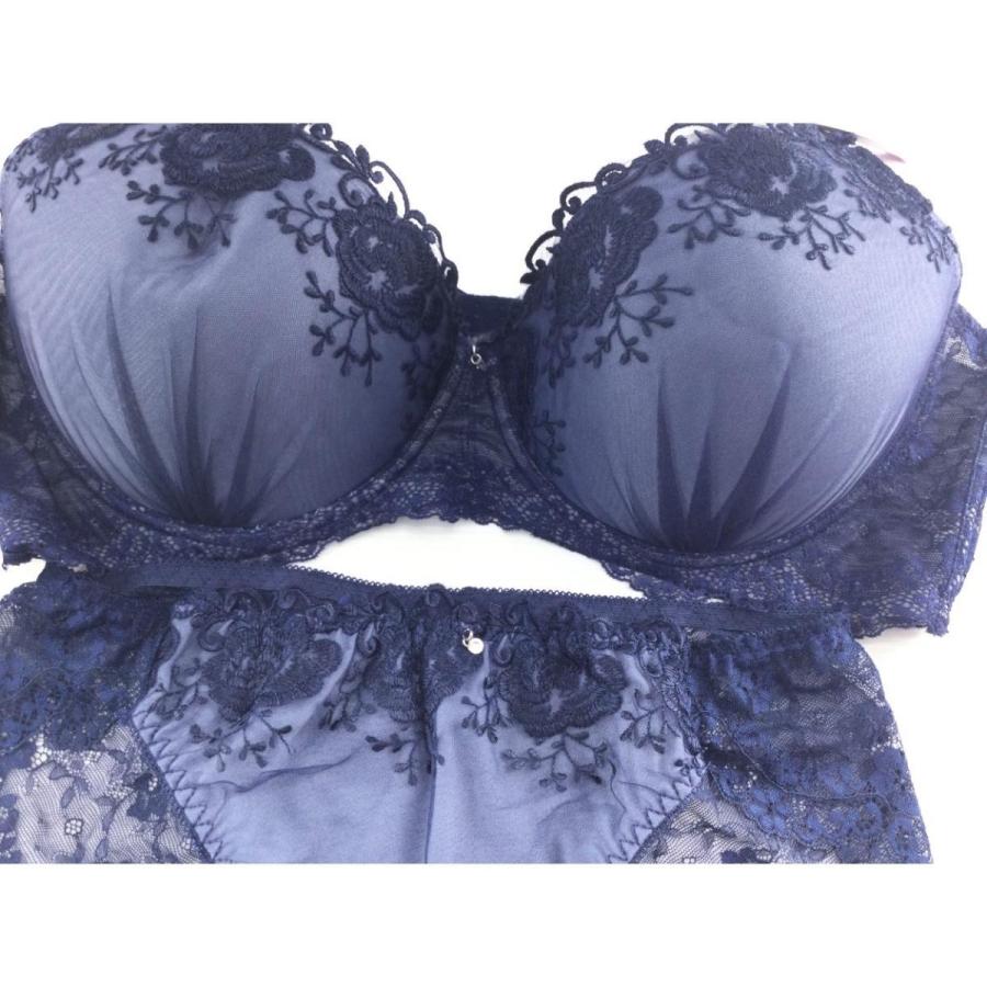 ブラジャー ショーツセット 脇肉すっきり フローラル 総レースデザイン C65/M ネイビー 送料250円 : アウトレットン - 通販 - Yahoo!ショッピング