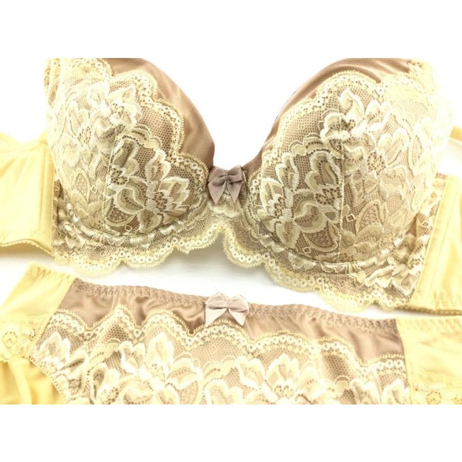 ブラジャー ショーツセット Triumph トリンプ 脇高 編レース 大きいサイズ E75/L ゴールドイエローxソフトモカ 送料250円 : u973 : アウトレットン - 通販 ...