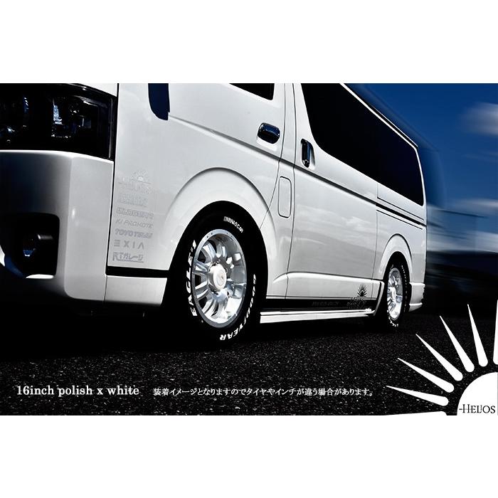 全国送料無料 ハイエース サマータイヤ ホイール 4本セット HELIOS HS-08 ポリッシュ×ホワイト 16inch 6.5J 6穴139mm +35 グッドイヤー 215/65-16 ...