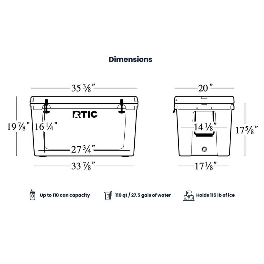 RTIC 110qt(104リットル） Tan 大型 クーラーボックス タン キャンプ アウトドア 狩猟 釣り [並行輸入品] : アウト ...