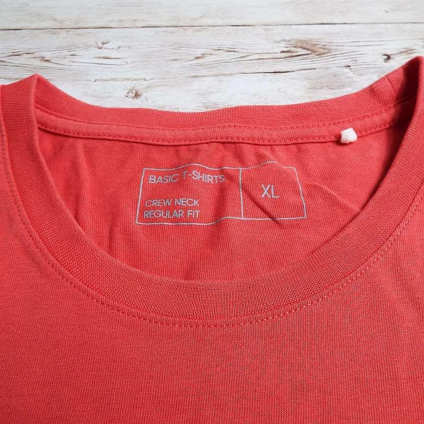 ジーユー 【肩幅43cm】 無地Tシャツ GU 丸首 BASIC レギュラーフィット 半袖Tシャツ XLサイズ レッドピンク 綿100%【湘南 ...