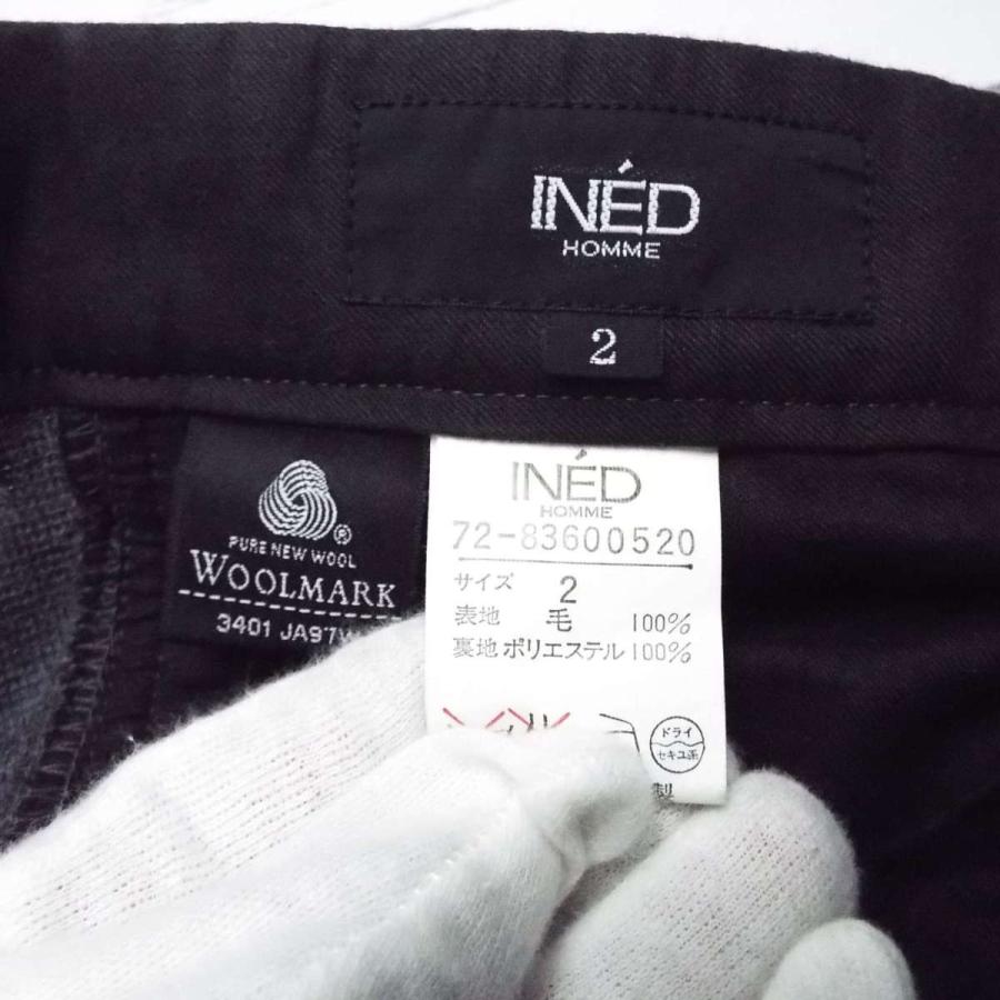 INED 【3シーズン使える万能パンツ】イネドオム（INED HOMME）ウール素材 パンツ｜グレー系｜サイズ：2｜USED｜ : メンズ ...