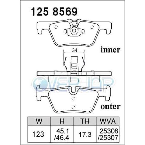 DIXCEL P1258569 Premium ブレーキパッド リヤ用 BMW F20 1A16/1R15 2015/5〜2019/11 118i [M SPORTS BRAKE]/[M ...