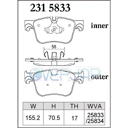 DIXCEL（ディクセル） M2315833 DIXCEL Mタイプ ブレーキパッド フロント用 CITROEN(シトロエン) GRAND C4 PICASSO B7875G01 2014/ ...
