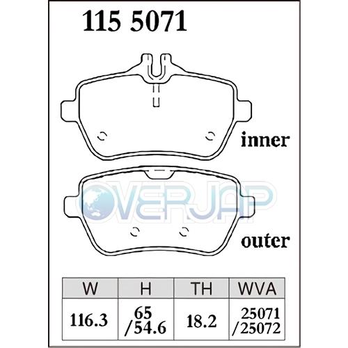 DIXCEL（ディクセル） P1115706 / 1155071 DIXCEL Premium ブレーキパッド 1台分セット ベンツ W222 222004/222104 S300h ...