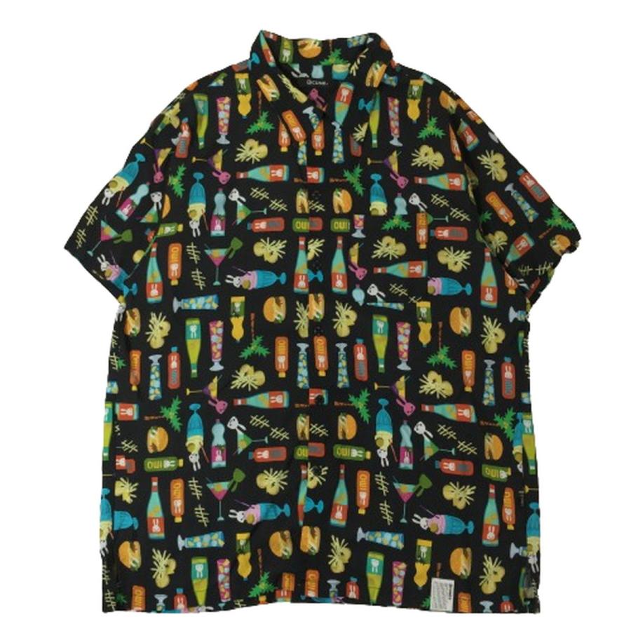 CUNE キューン 22SS シャツ 半袖 お酒と芋 レーヨン 開襟シャツ ブラック 黒 3 : 2401240205 : オーバーラップヤフー店 - 通販 - Yahoo!ショッピング