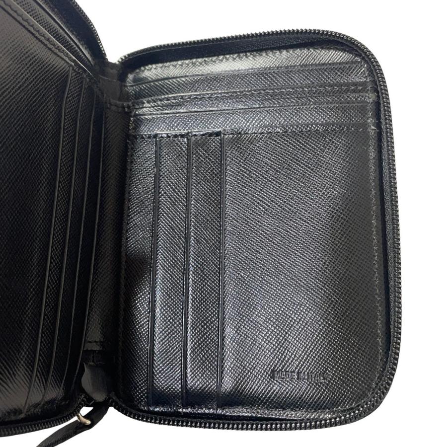 PRADA プラダ ブラック ナイロン サフィアーノ ラウンドファスナー 二つ折り財布 コンパクト ウォレット M606 : オーバーラップヤフー店 - 通販 - Yahoo!ショッピング
