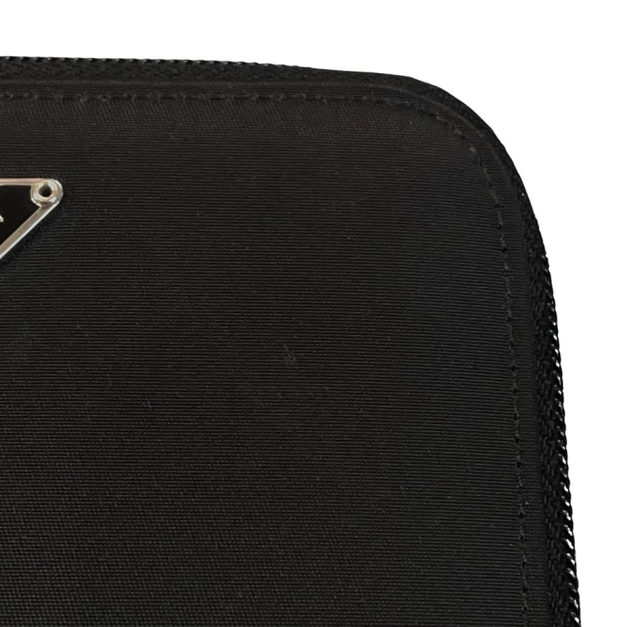 PRADA プラダ ブラック ナイロン サフィアーノ ラウンドファスナー 二つ折り財布 コンパクト ウォレット M606 : オーバーラップヤフー店 - 通販 - Yahoo!ショッピング