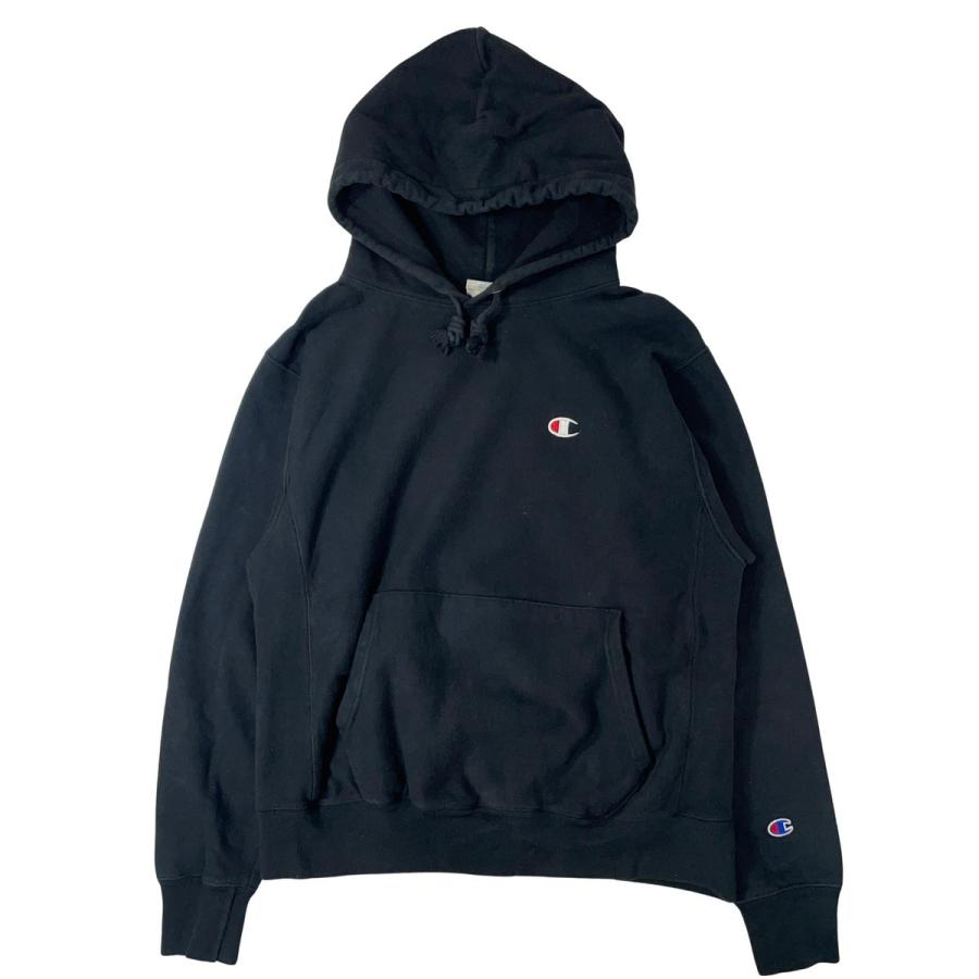 Champion チャンピオン パーカー GF68 リバースウィーブ プルオーバー ブラック REVERSE WEAVE HOODIE 黒 ...