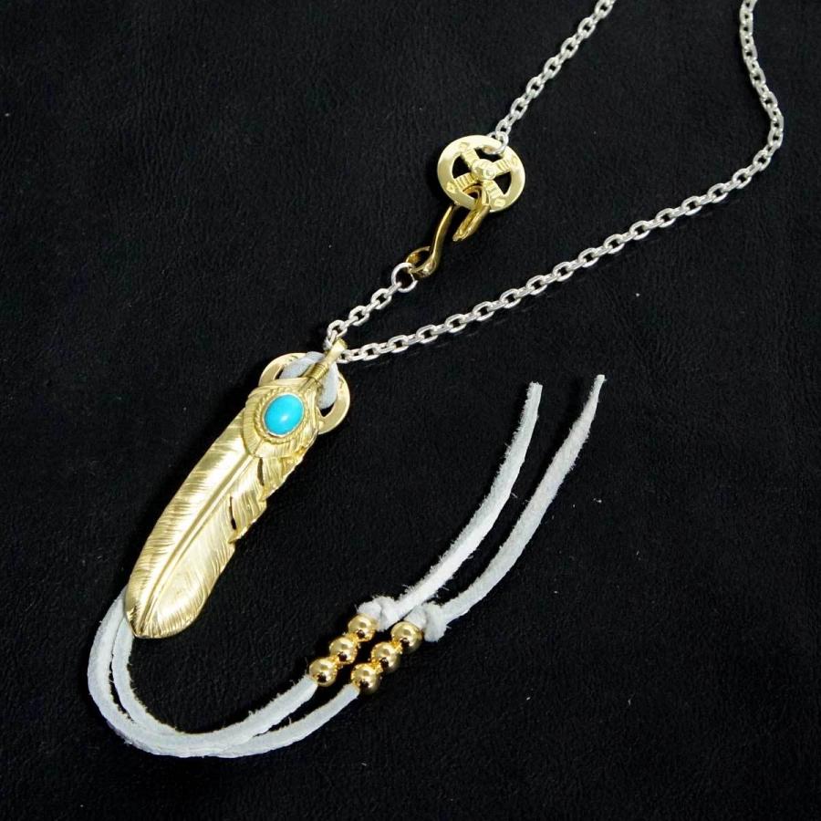18金全金金縄ターコイズ 特大フェザーT.K.着用再現モデル 18金 18金全金金縄ターコイズ 特大フェザーT.K.着用再現モデル 18金