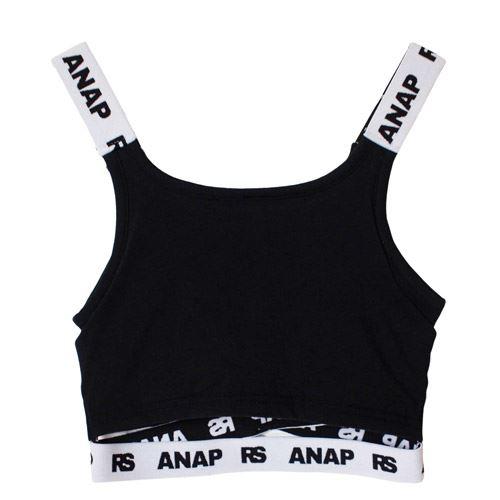 ANAP アナップ 子ども服 135cm-165cm R+S 【リラスポ】クロスブラトップ ブラック 2025春夏 XS(135-145)/S(145-155)/M(155-165) メール便 ...