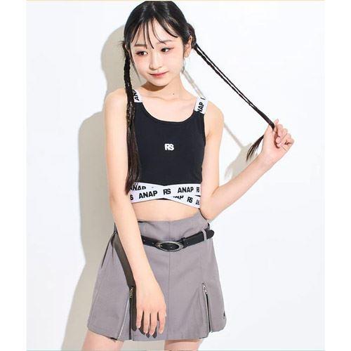 ANAP アナップ 子ども服 135cm-165cm R+S 【リラスポ】クロスブラトップ ブラック 2025春夏 XS(135-145)/S(145-155)/M(155-165) メール便 ...