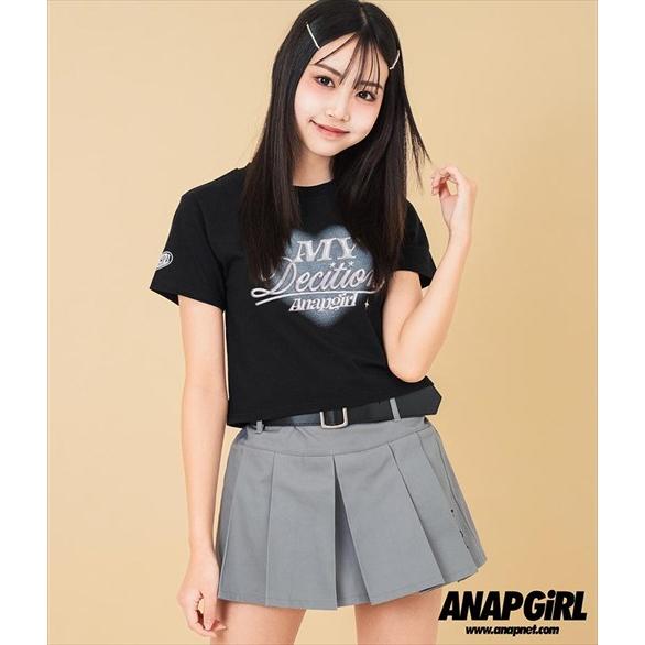 ANAP GiRL アナップ ガール 子ども服 半袖Tシャツ 135cm-165cm GIRL 3D ロゴ プリント Tシャツ ブラック 2025春夏 XS(135-145)/S(145 ...