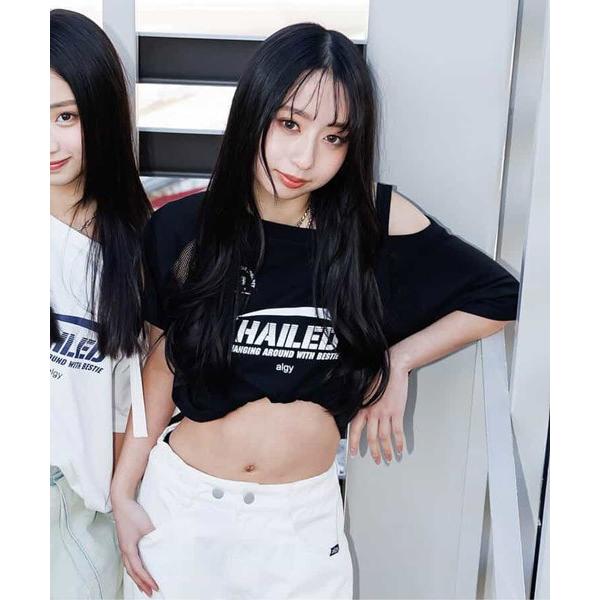 algy 30%OFFセール SALE アルジー 子ども服 半袖Tシャツ 125cm-165cm ALGY ゲームワンショルT ブラック メール便OK 25春夏 子供服 女の子用 女子 キッズ ...