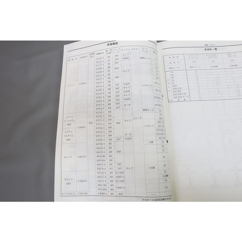 即決/エブリィ/キャリィ/サービスマニュアル 追補No.5/DE51V/DF51V/DC51T/DD51T/DC51B/エブリー/キャリー(検索：整備書/修理書/エブリイ)10 : OWL ...