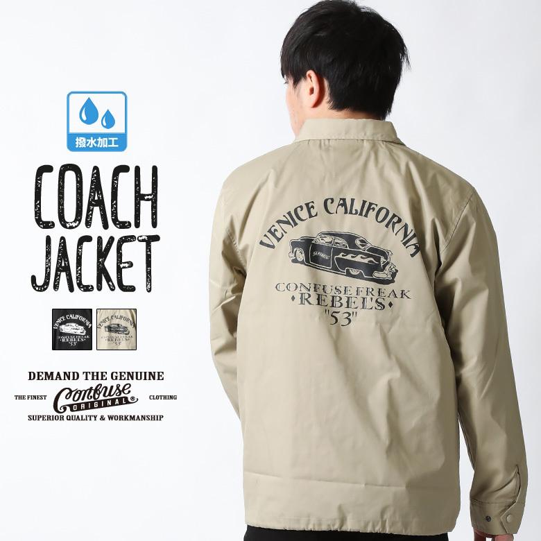 CONFUSE コーチジャケット メンズ ブランド バイカー 撥水 CONFUSE コーチジャケット メンズ ブランド バイカー 撥水