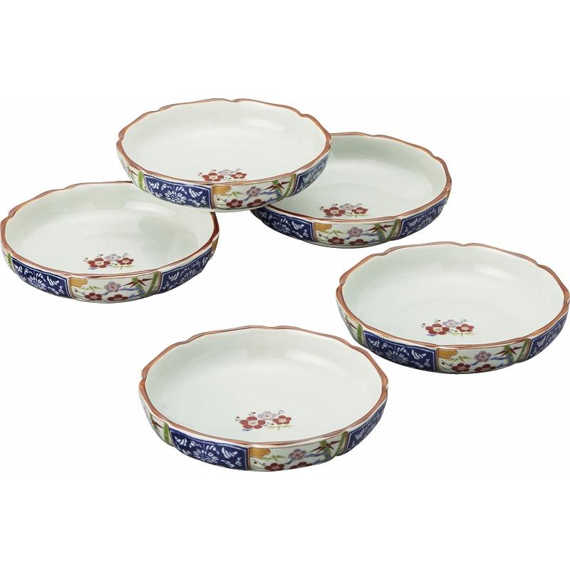 波佐見焼 金雲香梅 桔梗渕深和皿5客揃 011-810 食器 御礼 御祝 : b9141076 : 和風ギフト・贈り物のふくろう亭 - 通販 - Yahoo!ショッピング