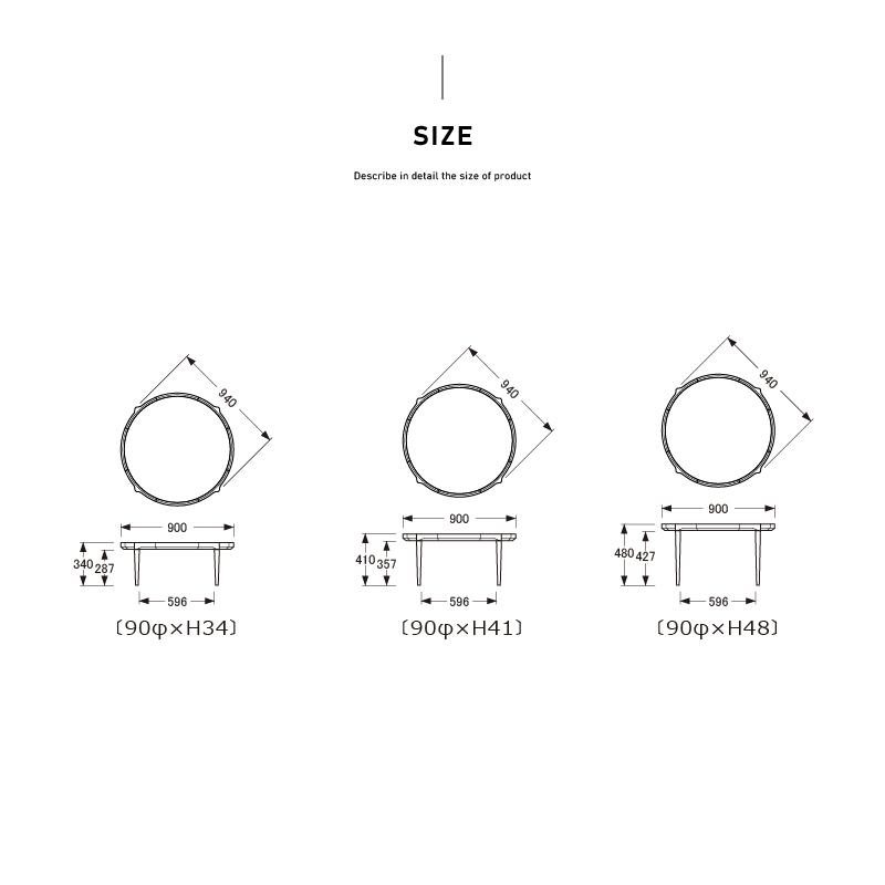 Meuble 【開梱設置送料無料】5年保証 浜本工芸製 テーブル No.6000 ネストテーブル T-6000(90Φ) : OWN - 通販 - Yahoo!ショッピング