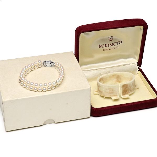 MIKIMOTO 美品 ミキモト ブレスレット パール 2連 留め金シルバー : おやま質店ヤフーショップ - 通販 - Yahoo!ショッピング