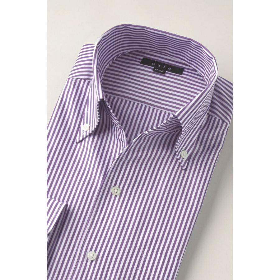 ozie（オジエ） ワイシャツ メンズ 長袖 カッターシャツ yシャツ ビジネスシャツ 形態安定 ボタンダウン スキッパー イタリアンカラー ...