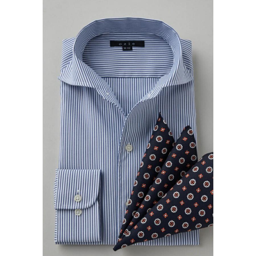 ozie（オジエ） ワイシャツ メンズ 長袖 カッターシャツ yシャツ ビジネスシャツ 形態安定 イタリアンカラー ワイド オックスフォード ...