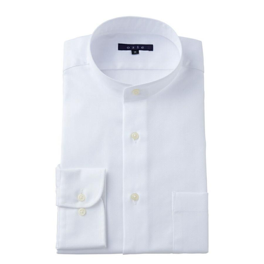 ozie ワイシャツ メンズ 長袖 カッターシャツ yシャツ ビジネスシャツ 形態安定 スタンドカラー マオカラー おしゃれ 白 : ozie(オジエ)ワイシャツ専門店 - 通販 ...