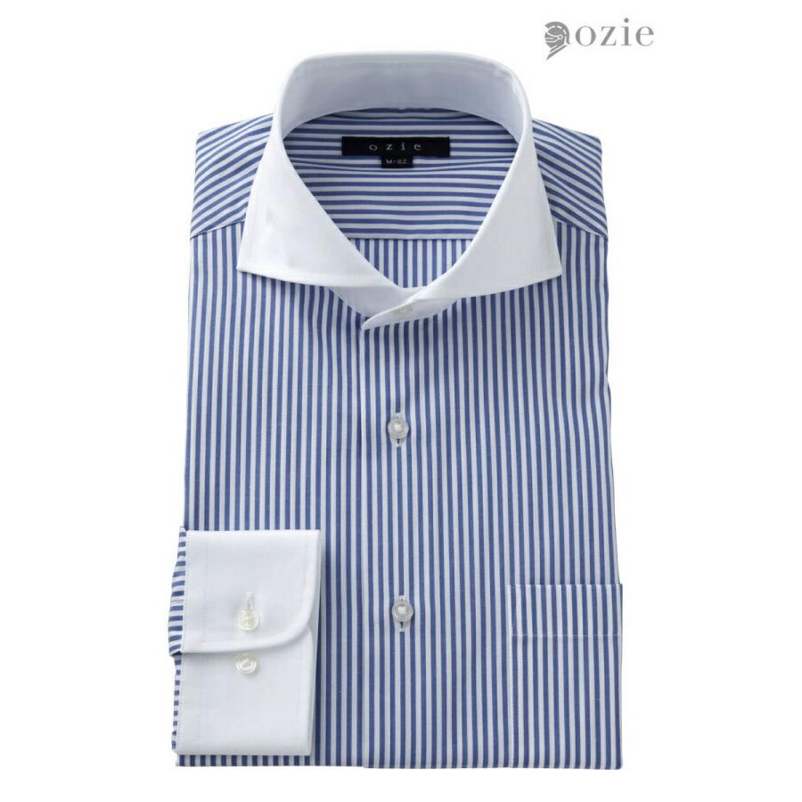 ozie ワイシャツ メンズ 長袖 カッターシャツ yシャツ ビジネスシャツ イージーケア ホリゾンタルカラー ブロード クレリック : ozie(オジエ)ワイシャツ専門店 - 通販 ...