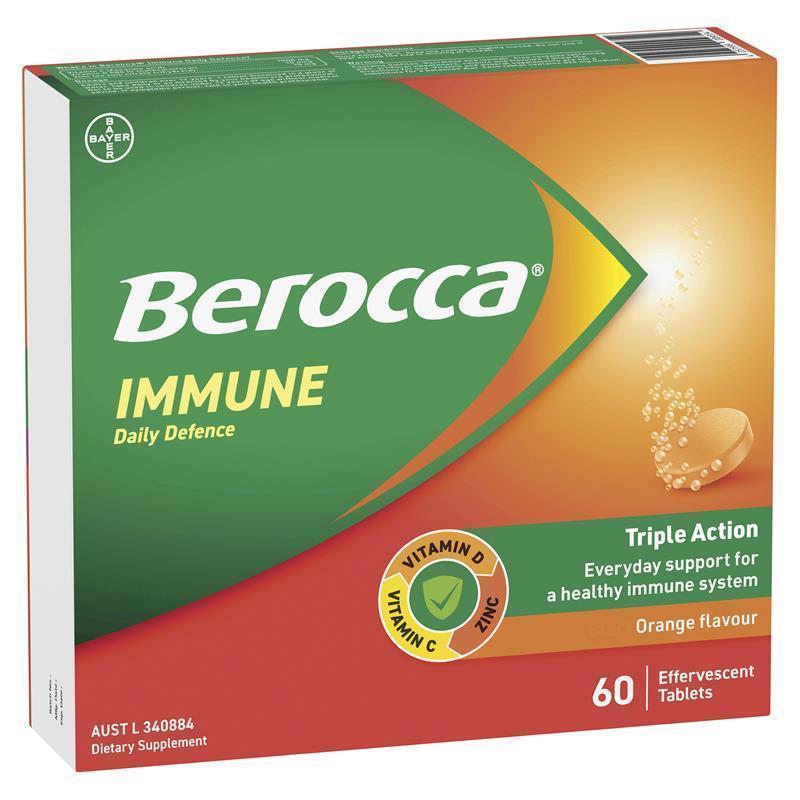 [Berocca] 毎日の免疫強化に Berocca Immune Daily Defence Orange 60 Effervescent ...