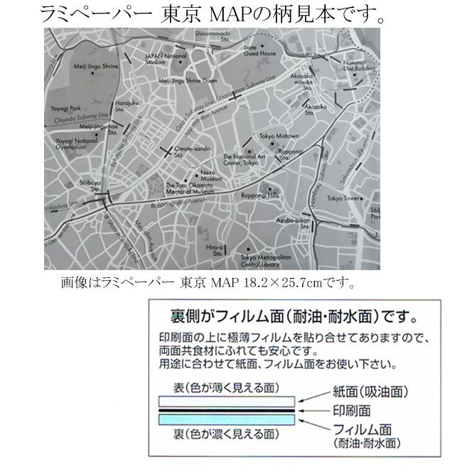 ラミペーパー 東京 MAP 18cm角 RP-M180 (縦180 横180 紙質片面紙+PEラミネート) 1500枚 : パッケージ マル ...