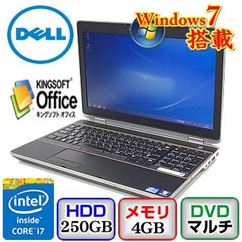 中古ノートパソコンDELL Latitude E6520 P14F Windows7 Professional 64bit Core i7 2 ...