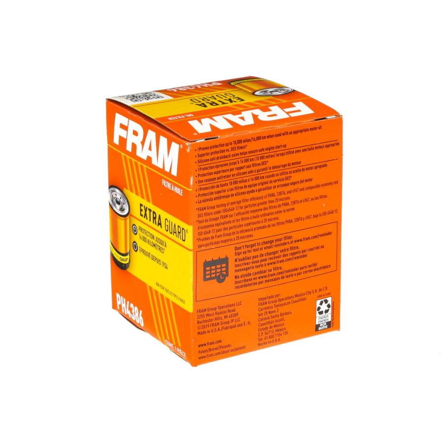 FRAM フラム オイルフィルター PH4386 スピンオンオイルフィルター エキストラガード【正規輸入品】 : ピーエーシーストア - 通販 ...