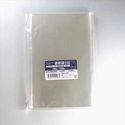 OPP袋 K3160250 OP0.03×160×250 100枚 : パッケージランド - 通販 - Yahoo!ショッピング