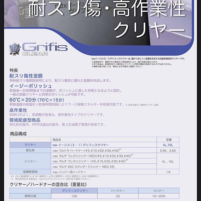 NAX イージス(3:1)グリフィスクリヤー 4L 日本ペイント : Paint Depot ペイントデポ - 通販 - Yahoo!ショッピング