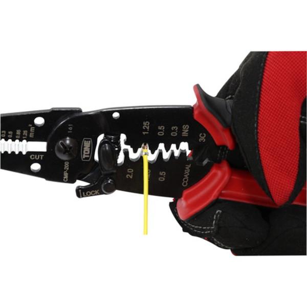 TONE 手動圧着工具 電工ペンチ 全長220mm（CMP-200）858-6305【TONE（株）】 :tone-cmp200:PAINT AND TOOL - 通販 - Yahoo!ショッピング