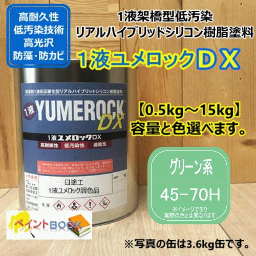 【日塗工 45-70H】 マンセル 5G7/4 グリーン系 1液型シリコン樹脂塗料 建物 壁 屋根 塗装 ペンキ ロックペイント ユメロックDX 弱溶剤 : ペイントBOOK - 通販 ...