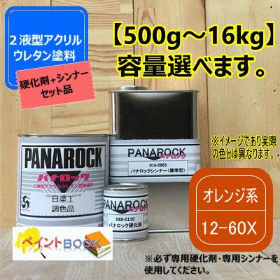 【日塗工 12-60X】オレンジ系 マンセル 2.5YR6/14【主剤+硬化剤+シンナー】セット パナロック 2液型ウレタン塗料 自動車 工業 ロックペイント : ペイントBOOK - 通販 ...