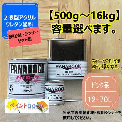 【日塗工 12-70L】ピンク系 マンセル 2.5YR7/6【主剤+硬化剤+シンナー】セット パナロック 2液型ウレタン塗料 自動車 工業 ロックペイント : ペイントBOOK - 通販 ...