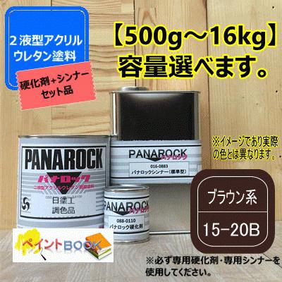 【日塗工 15-20B】ブラウン系 マンセル 5YR2/1【主剤+硬化剤+シンナー】セット パナロック 2液型ウレタン塗料 自動車 工業 ロックペイント : ペイントBOOK - 通販 ...