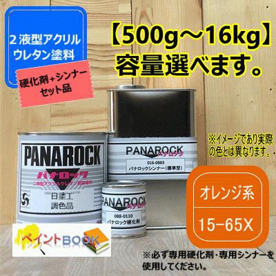 【日塗工 15-65X】オレンジ系 マンセル 5YR6.5/14【主剤+硬化剤+シンナー】セット パナロック 2液型ウレタン塗料 自動車 工業 ロックペイント : ペイントBOOK - 通販 ...