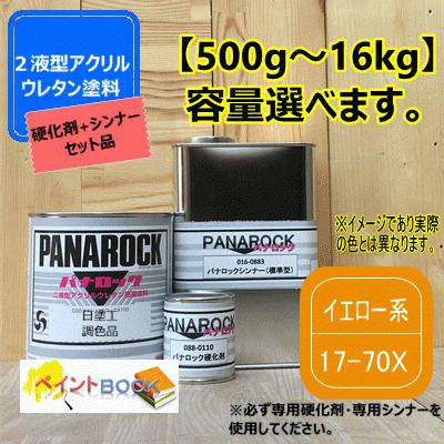 【日塗工 17-70X】イエロー系 マンセル 7.5YR7/14【主剤+硬化剤+シンナー】セット パナロック 2液型ウレタン塗料 自動車 工業 ロックペイント : ペイントBOOK - 通販 ...