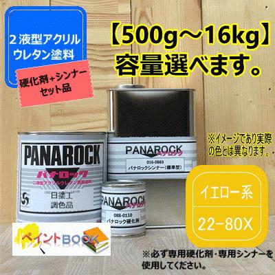 【日塗工 22-80X】イエロー系 マンセル 2.5Y8/14【主剤+硬化剤+シンナー】セット パナロック 2液型ウレタン塗料 自動車 工業 ロックペイント : ペイントBOOK - 通販 ...