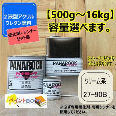 【日塗工 27-90B】クリーム系 マンセル 7.5Y9/1【主剤+硬化剤+シンナー】セット パナロック 2液型ウレタン塗料 自動車 工業 ロックペイント : ペイントBOOK - 通販 ...
