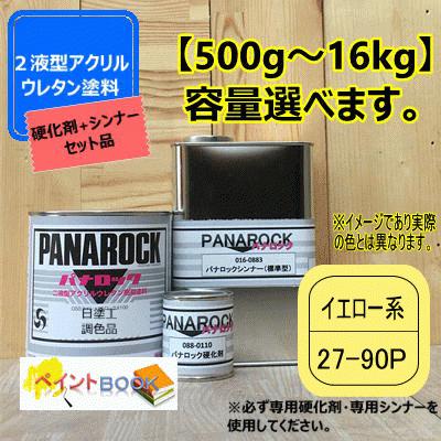 【日塗工 27-90P】イエロー系 マンセル 7.5Y9/8 【主剤+硬化剤+シンナー】セット パナロック 2液型ウレタン塗料 自動車 工業 ロックペイント : 088-2790p-s ...