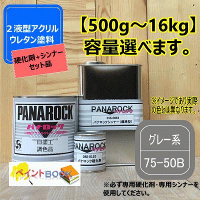【日塗工 75-50B】グレー系 マンセル 5PB5/1【主剤+硬化剤+シンナー】セット パナロック 2液型ウレタン塗料 自動車 工業 ロックペイント : ペイントBOOK - 通販 ...