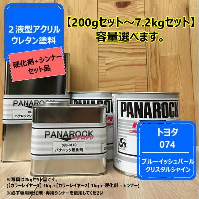【トヨタ 074】 ブルーイッシュパールクリスタルシャイン 【カラーレイヤー1+カラーレイヤー2+硬化剤+シンナー】パナロック 2液型ウレタン塗料 自動車 : ペイントBOOK - 通販 ...