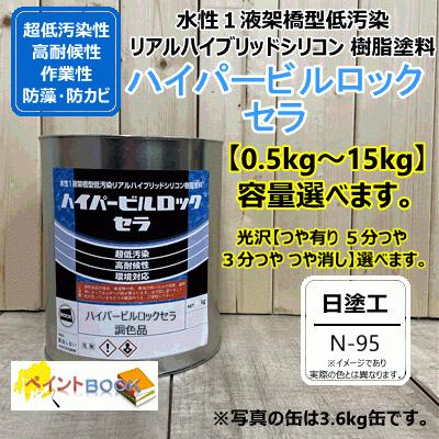 水性1液シリコン樹脂塗料 【日塗工 N-95】 マンセル N9.5 ハイパービルロックセラ 高耐候性・超低汚染性 外壁等 ロックペイント : ペイントBOOK - 通販 - Yahoo!ショッピング