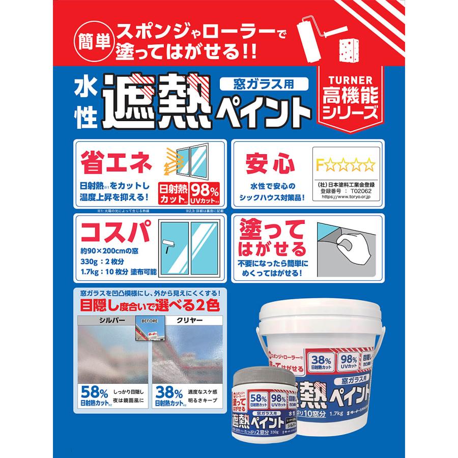 ターナー色彩 窓ガラス用遮熱ペイント 330G クリヤー : ペイントガレージ ヤフー店 - 通販 - Yahoo!ショッピング