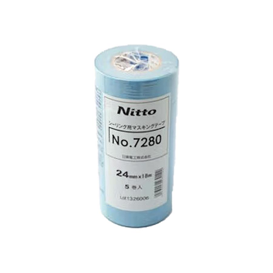 日東電工（Nitto） No.7280 シーリング用マスキングテープ 24mmX18M（5巻入）（養生 テープ 建築塗装） : ペイント ...