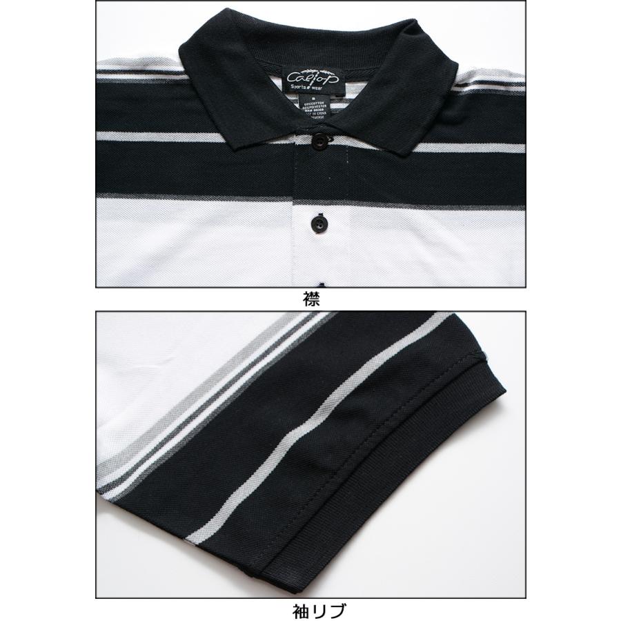 PRO CLUB キャルトップ ポロシャツ CALTOP S/S STRIPE POLO SHIRT ポロ カルトップ ボーダーポロ ピケポロ ...